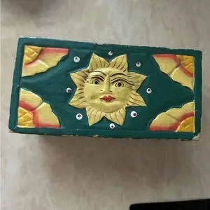 Vintage | Accents | Vtgfolk Art Wood Trinket Jewelry Stash Box Sun Yin ...